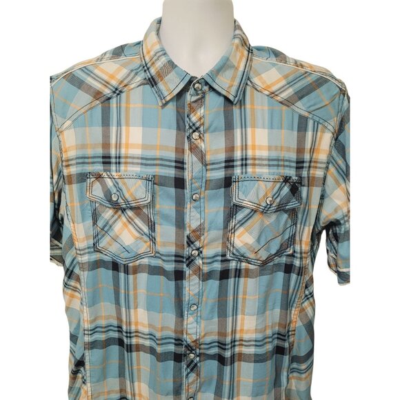 Buckle | Shirts | Bke Buckle Shirt Mens Large Blue Plaid Athletic Fit ...